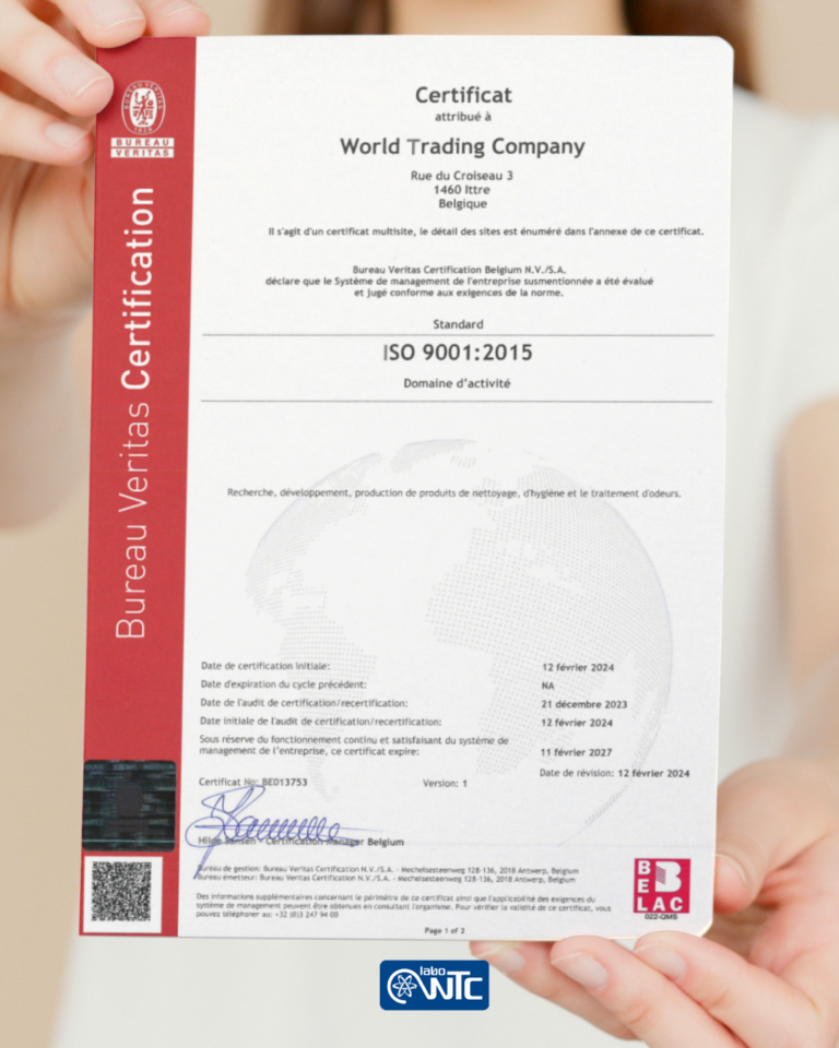 Labo WTC obtains ISO 9001-2015 certification - Labo WTC